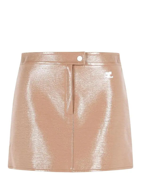 COURREGES Redition Bronzer Vinyl Miniskirt - Cream
