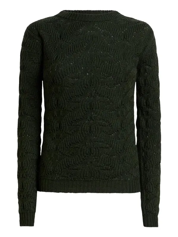 Etro Wool-blend Sweater With Paisley Detailing - Green