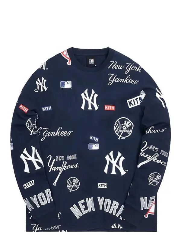 Kith For New York Yankees All Over Long-sleeve Tee - Blue