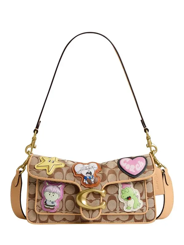BRAIN DEAD X Coach Signature Jacquard Soft Tabby Shoulder Bag 26 With Patches 'khaki - Tan