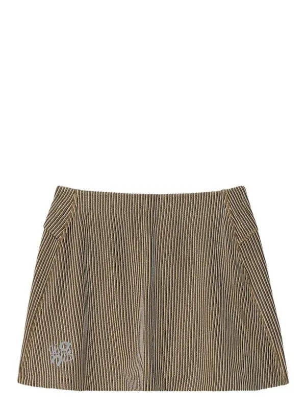 On Ribbed Knit Skirt - Brown