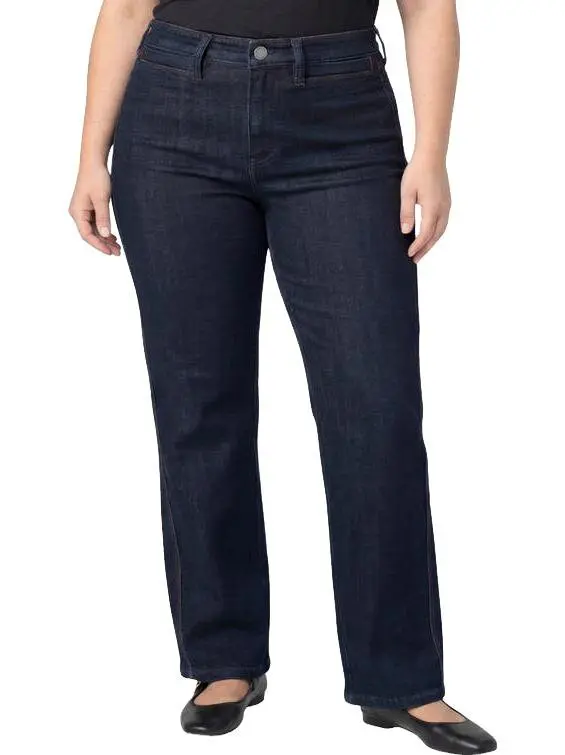 LIVERPOOL Kennedy Side Stitch Straight Leg Jeans - Midnight Eclpse
