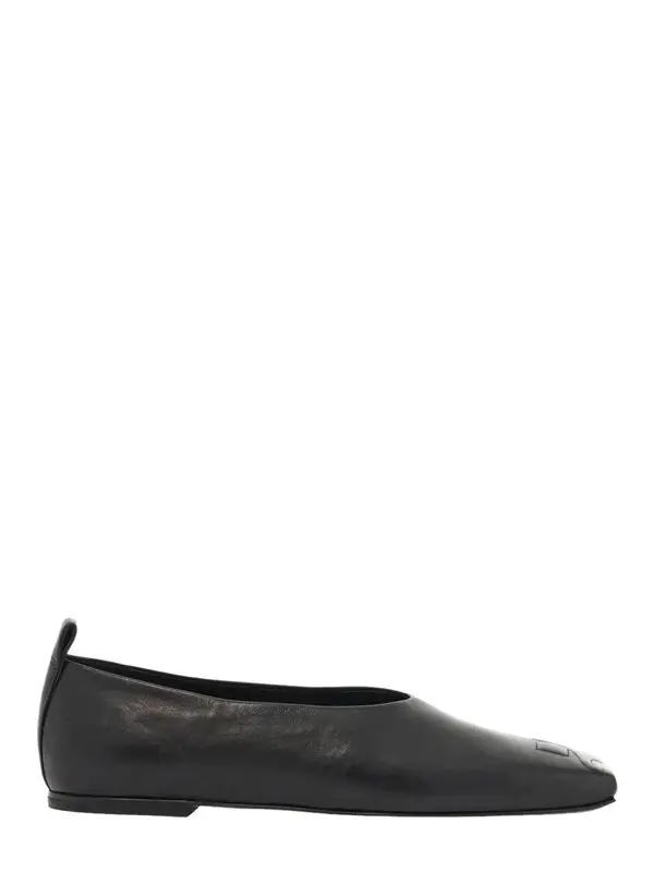COURREGES Logo Detail Ballet Flats - Black
