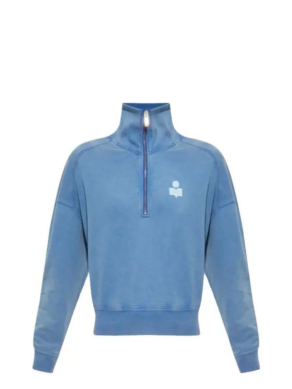 Isabel Marant Étoile Ross Half-zip Sweatshirt - Light Blue