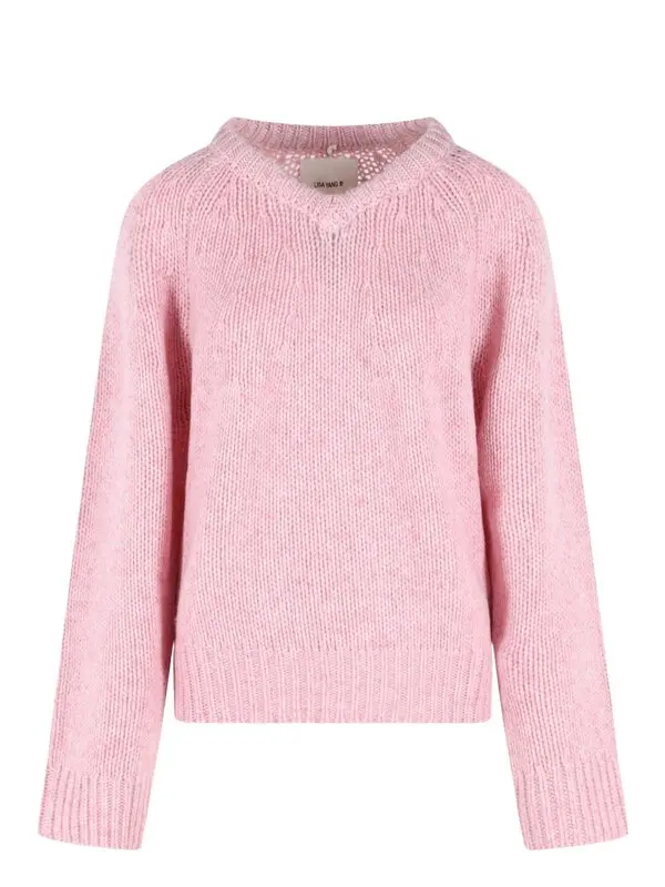 LISA YANG Long-sleeved V-neck Sweater - Pink