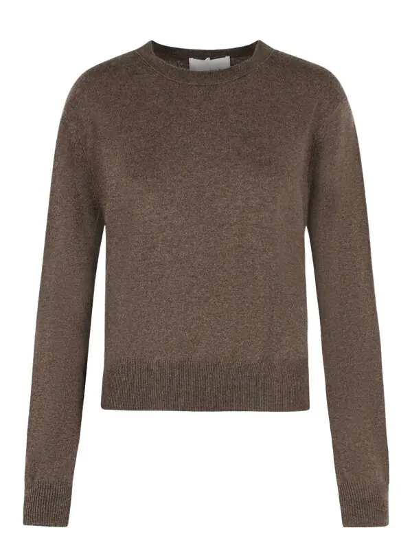 LISA YANG Ribbed Crewneck Knit Top - Brown