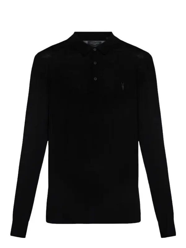ALLSAINTS Mode Button Logo Polo Shirt - Black