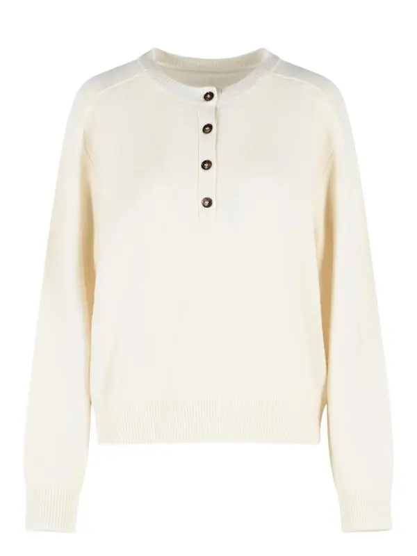 Loulou De Saison Long-sleeved Ribbed Crew Neck Sweater - Ivory
