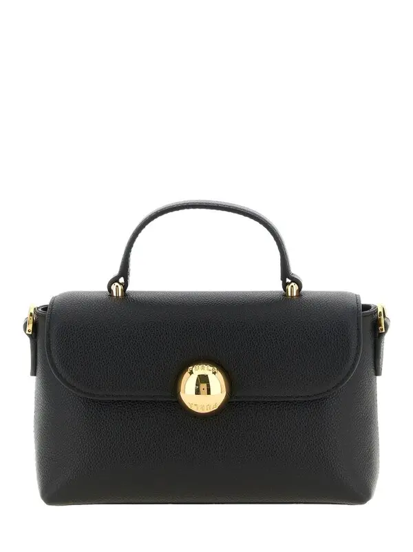Furla Moonlight Grained Leather Tote Bag - Black