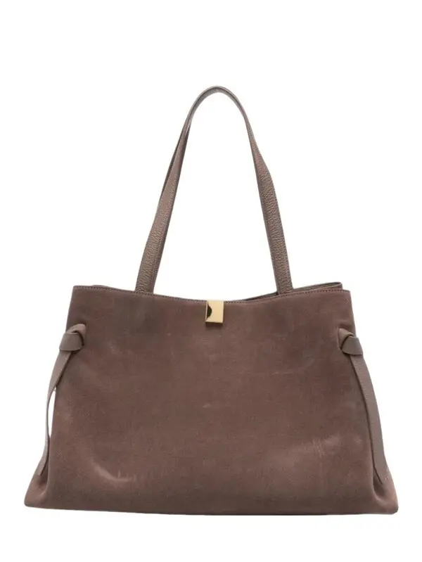 Yuzefi Gyoza Suede Knotted-strap Tote Bag - Brown