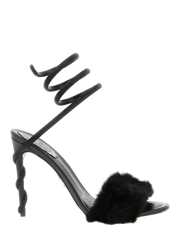 Rene Caovilla Margot Embellished Crystal Spiral Sandals - Black