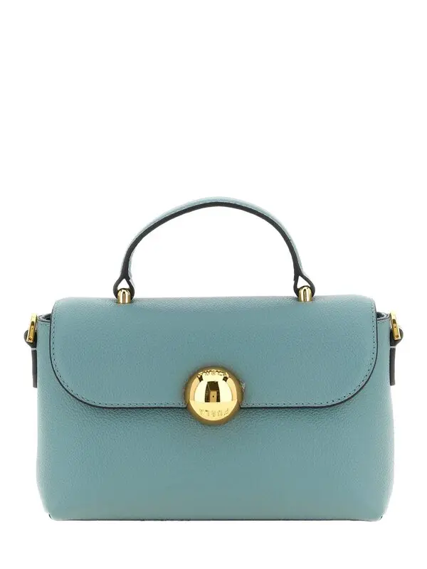 Furla Mini Shoulder Bag With Gold Sphere Clasp - Light Blue