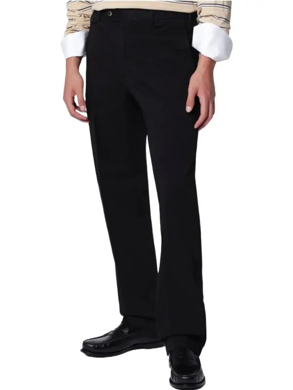 PT TORINO Tailored Cotton Trousers - Black
