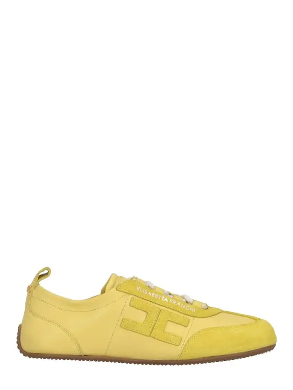 Elisabetta Franchi Label-stitched Lace-up Sneakers - Yellow