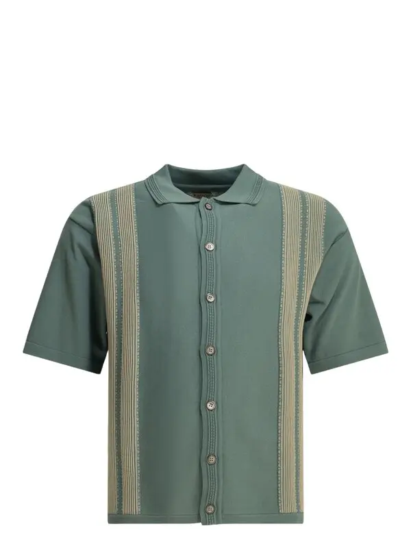 Kapital Vertical-stripe Short-sleeve Shirt - Green