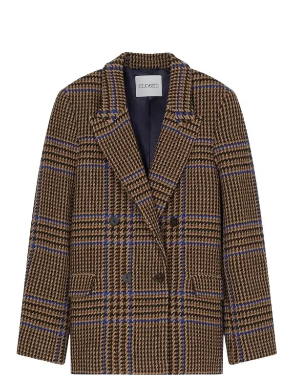 Closed Check-pattern Double-breasted Blazer - Beige