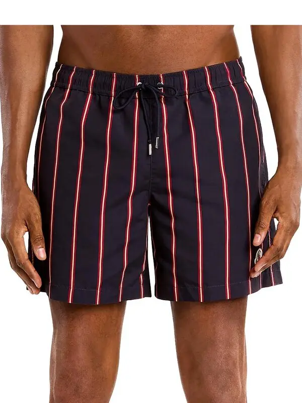 Moncler Striped Swim Trunks - Blue/ Red
