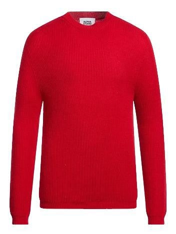 Alpha Studio Merino Wool Crew Neck Sweater - Red