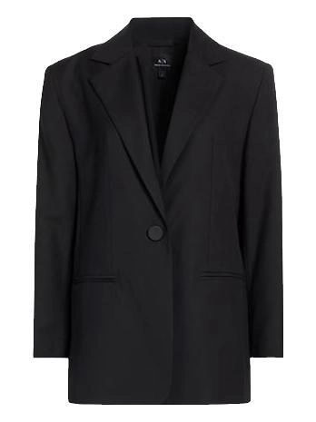 Armani Exchange Single-breasted Polyester Viscose Blazer - Black