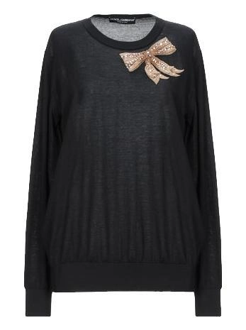 Dolce & Gabbana Cashmere, Glass, Polyester, Silk, And Brass Sweater - Black