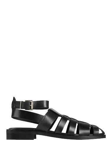 ALOHAS Leather Fisherman Sandals - Black