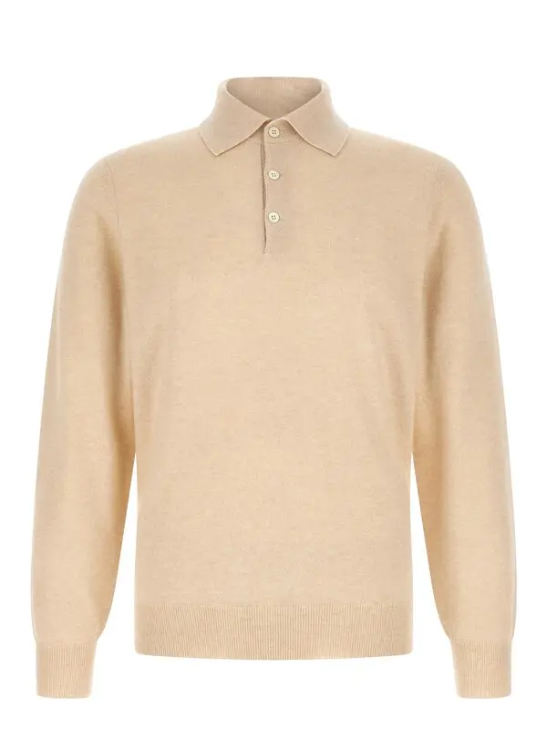 Brunello Cucinelli Cashmere Knit Polo Shirt - Cream