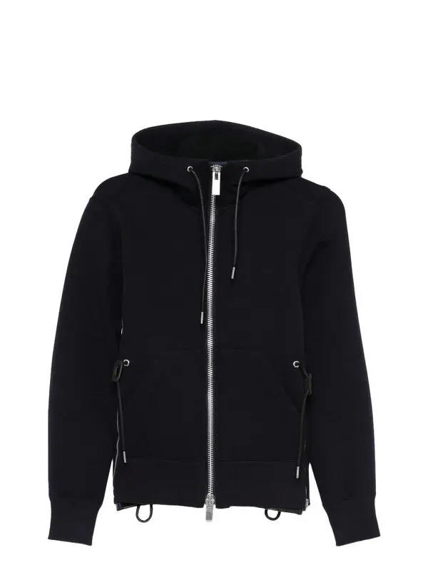 Sacai Zip-up Hoodie With Drawstring Hood And Pockets - Blue