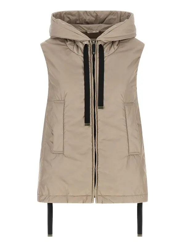 Max Mara Greengo' Sleeveless Hooded Vest - Cream
