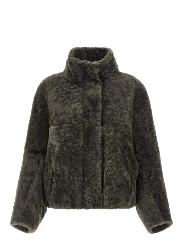 Brunello Cucinelli Cropped Fur Jacket - Gray