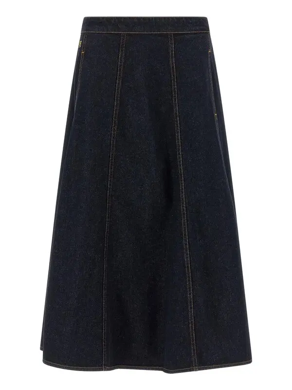 Alberta Ferretti Denim Maxi Skirt - Blue