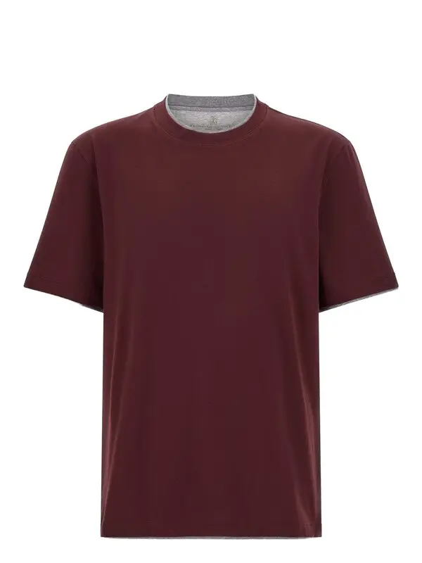 Brunello Cucinelli Double Layer T-shirt - Multicolor