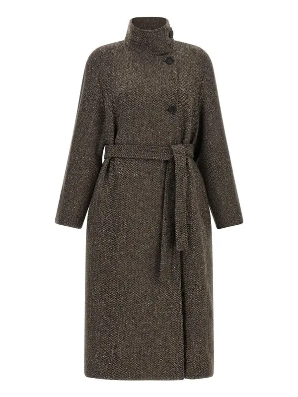 Brunello Cucinelli Long Sleeve Coat - Brown