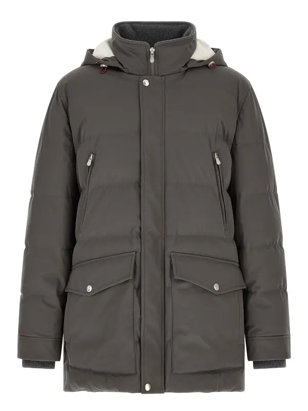Brunello Cucinelli Quilted Down Parka - Gray