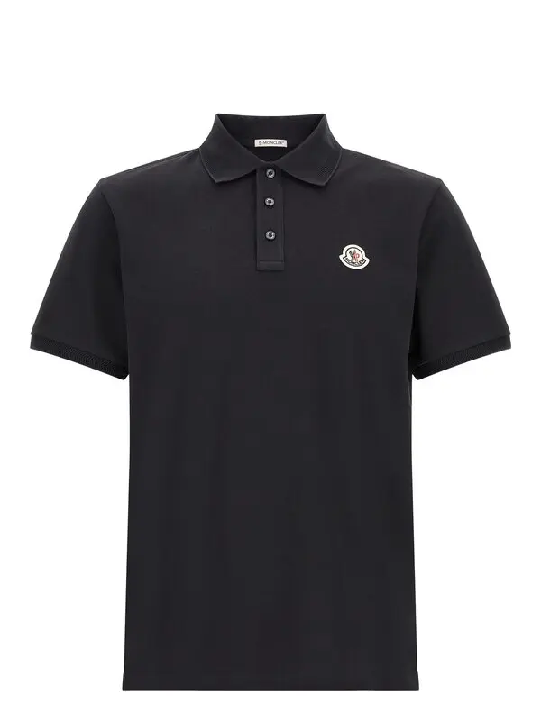 Moncler Logo Patch Polo Shirt - Blue