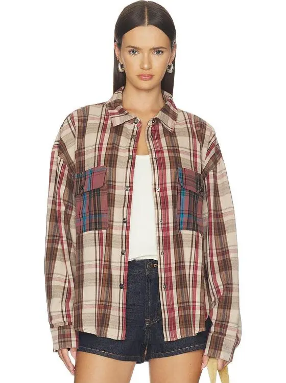 ONETEASPOON Prairie Check Daria Shirt - Sand Check