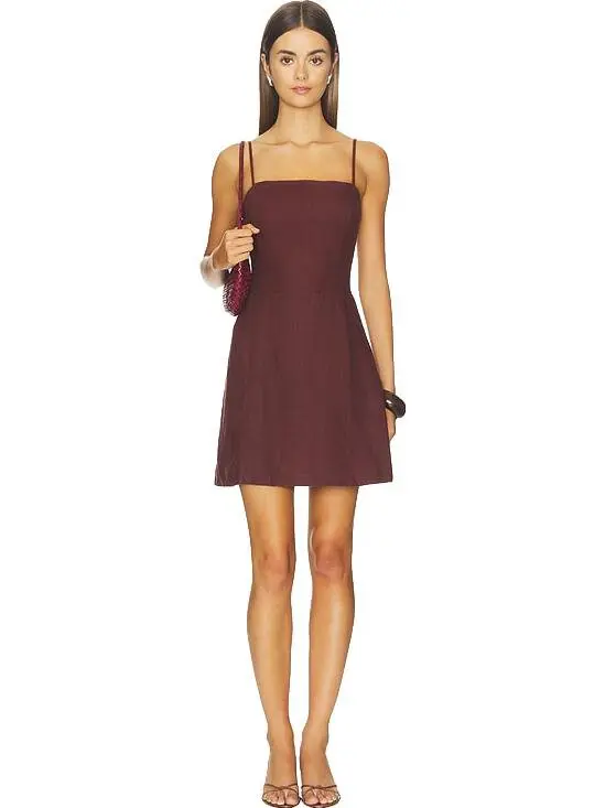 Beyond Yoga Softwash Linen Seaside Mini Dress In Brown - Iced Mocha