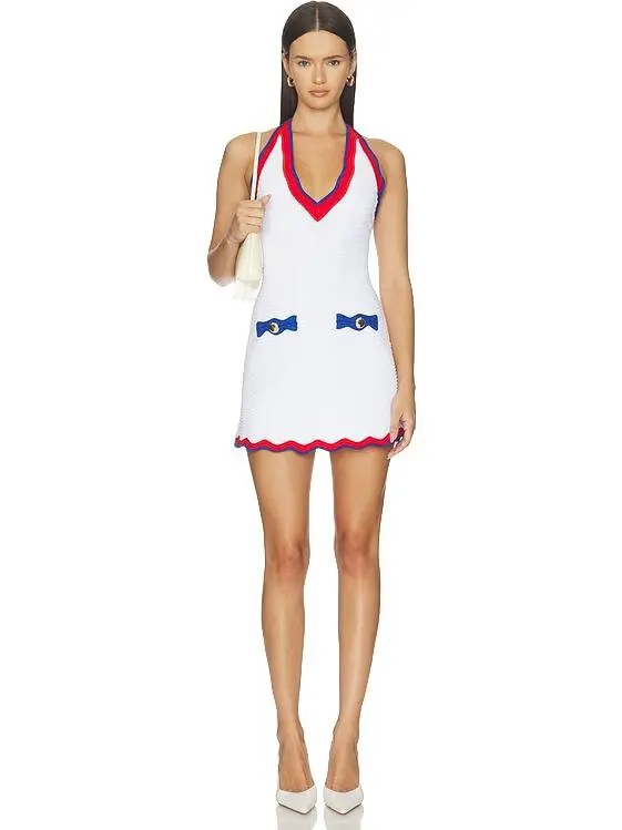 Retrofete Knit Dress - White & Geranium