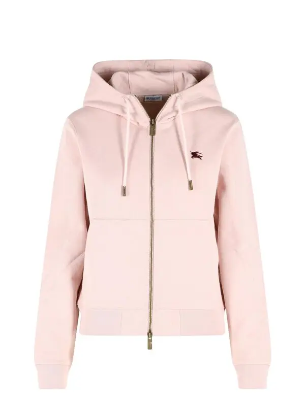 Burberry Harley Cotton Zip-up Hoodie With Embroidered Logo - Pink