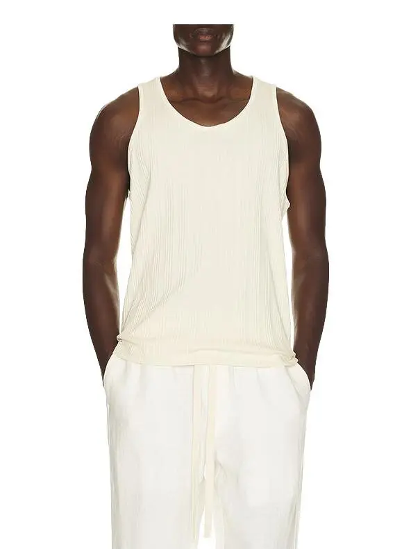 PERCIVAL Leon Ribbed Vest - Ecru