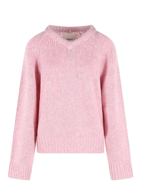 LISA YANG Cashmere V-neck Sweater - Pink