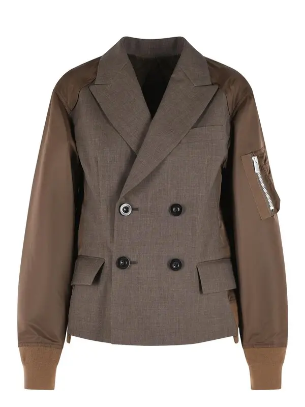 Sacai Wool Blend Blazer - Brown