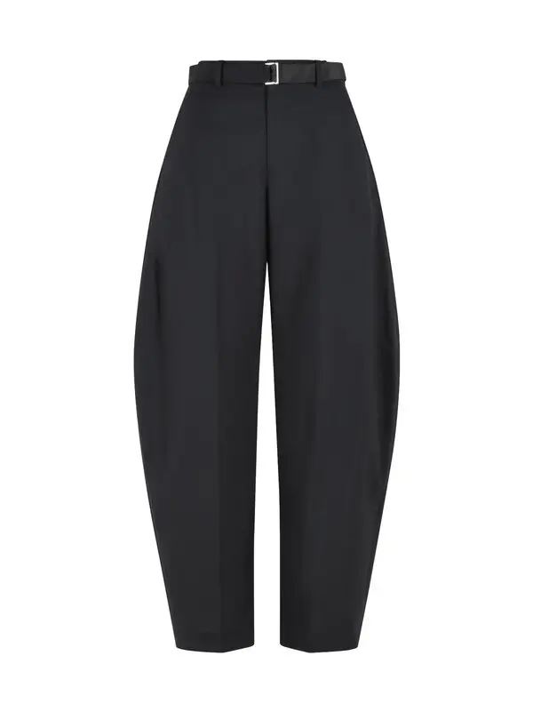 Sacai Wool Blend Wide Leg Pants - Black