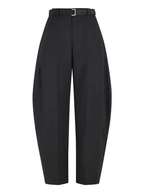 Sacai Wool Blend Wide Leg Pants - Black