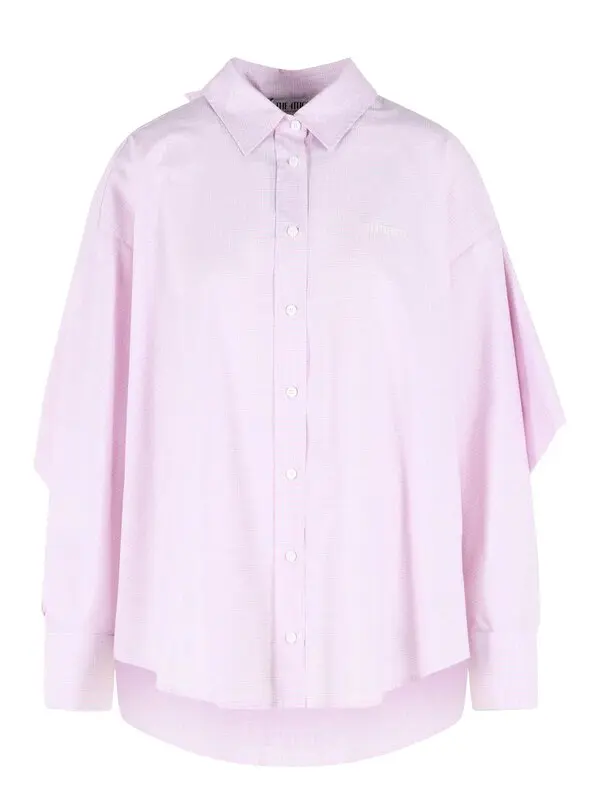 Attico Cotton Shirt With Logo Embroidery - Pink