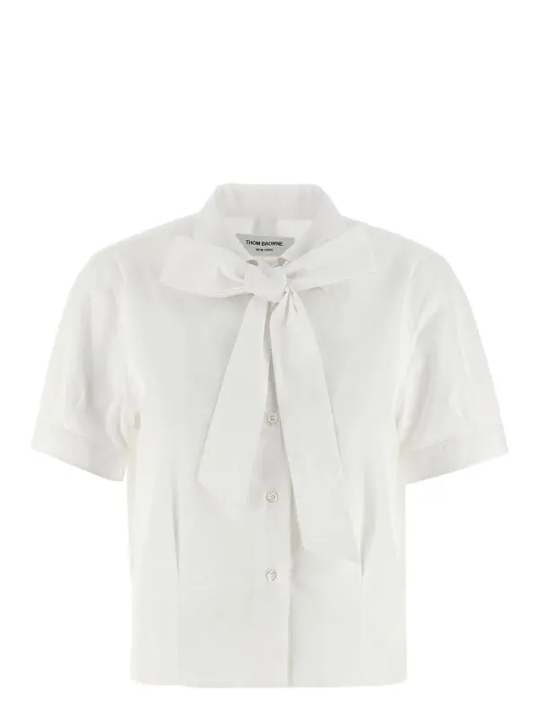 Thom Browne Cotton Poplin Sash Shirt - White