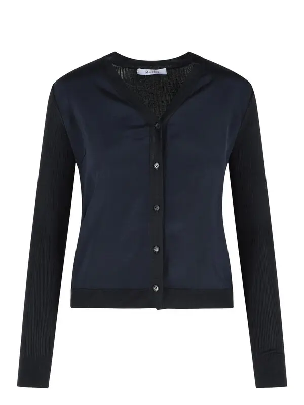 Max Mara Ninfee Silk And Cashmere V-neck Cardigan - Blue