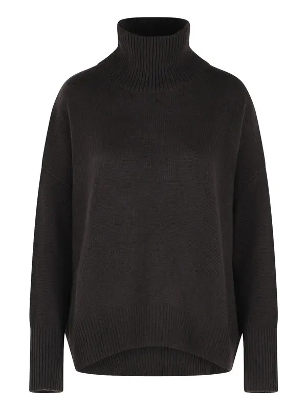 LISA YANG Heidi Dark Cashmere Turtleneck Sweater - Brown