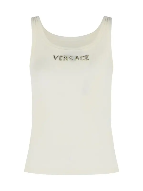 Versace Virgin Wool Tank Top - Cream