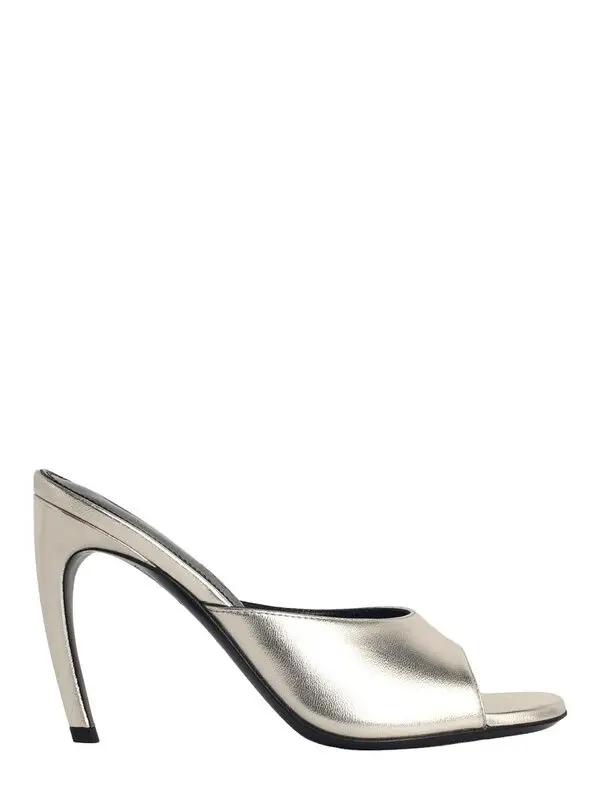 Attico Betta 95 Leather Mules - Silver