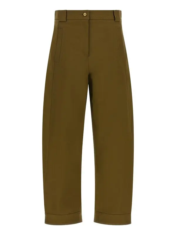Max Mara Mxmadorni Cropped Wide Leg Pants - Green